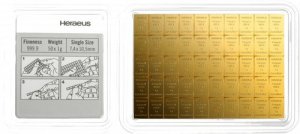 50 x 1 g CombiBar Goldtafel Heraeus I GoldSilberShop.de