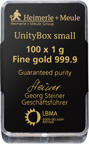 Heimerle und Meule 100 x 1 g Gold UnityBox S
